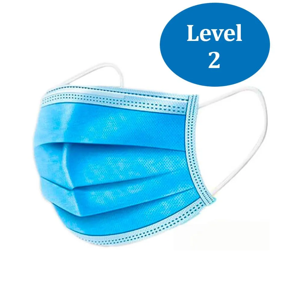 Blue 3-Ply Level 2 Disposable Surgical Face Masks Box of 50 – Prime ...